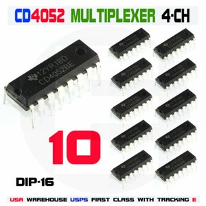 10Pcs CD4052 CD4052BE 4-Channel Multiplexer Demultiplexer IC dip-16 ...