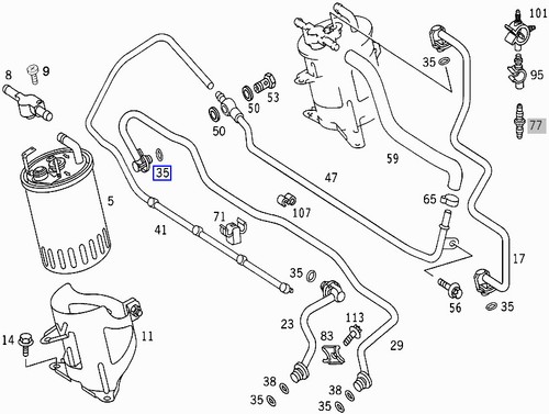 Mercedes Diesel Fuel Hose Pipe Line O-Ring Seal Gasket A6019970645 | eBay