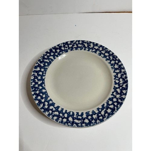 Gibson Blue and White Spongeware Dinner Plates Set of 4 Farmhouse | eBay