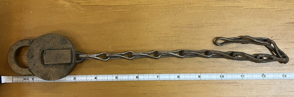 Vintage Railroad Pad Lock & Chain Ames Sword Chicopee Massachusetts ...