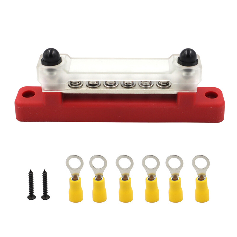 1Set Durable 12 Terminal Block Bus Bar/Cover 12V Distribution Bus Bar ...