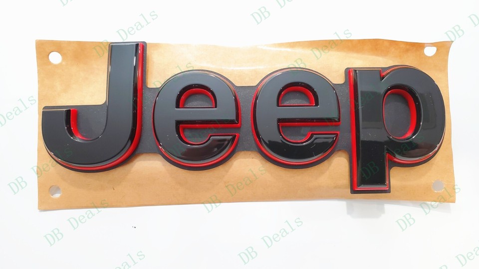 Gloss Black Red Rear liftgate Jeep Emblems Fit 2021+ Jeep Grand ...