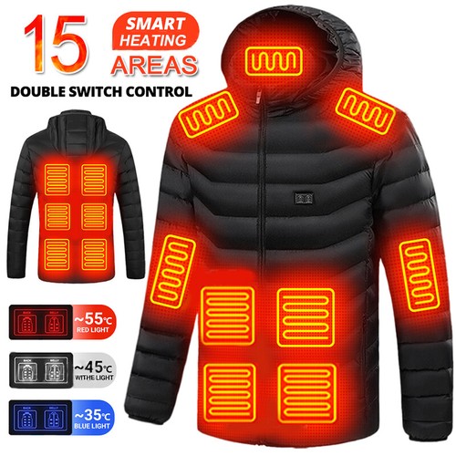 USB Electric Heated Warm Vest Winter Wear Heating Thermal Coat Jacket ...