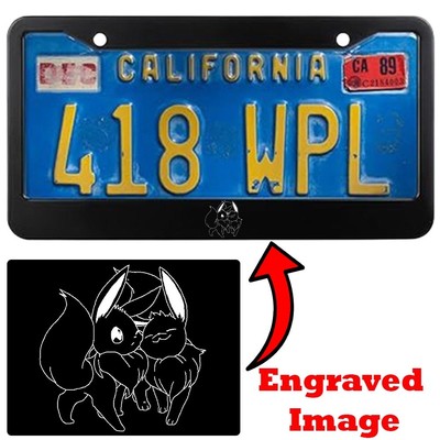 Engraved Black License Plate Frame - Eevee Pokemon 2 | eBay