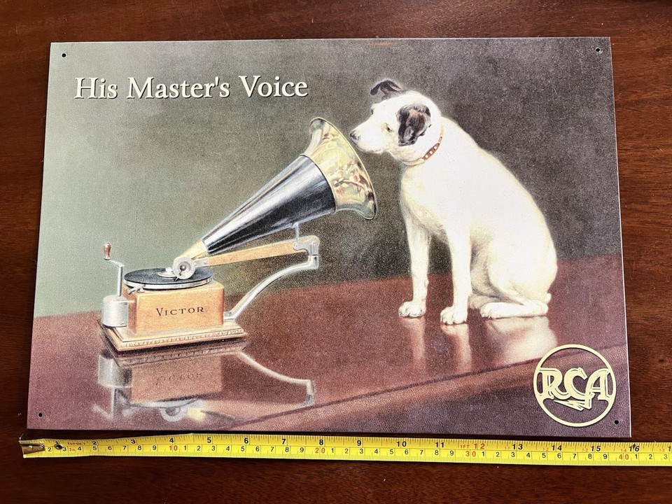 RCA Dog (Nipper) His Master's Voice - Reproduction Metal Sign - 11x16 ...