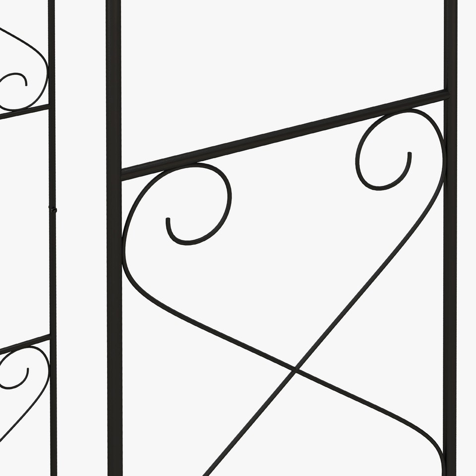Metal Garden Arch Double Gate Garden Arbor Climbing Plants | eBay UK