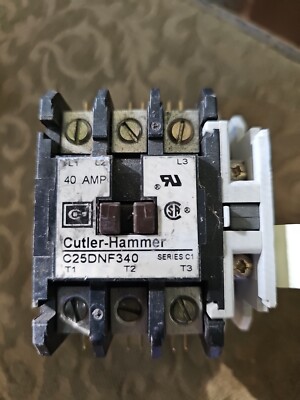 CUTLER HAMMER 40 AMP C25DNF340 SERIES C-1 BREAKER 115-575v resistive ...