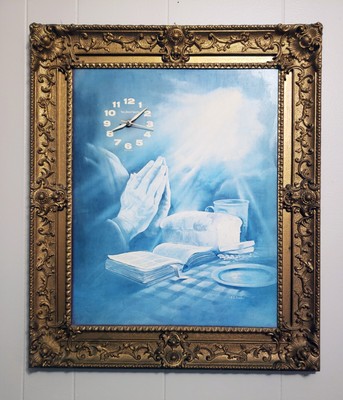Vintage 1960s Framed Praying Hands Religious Clock | eBay