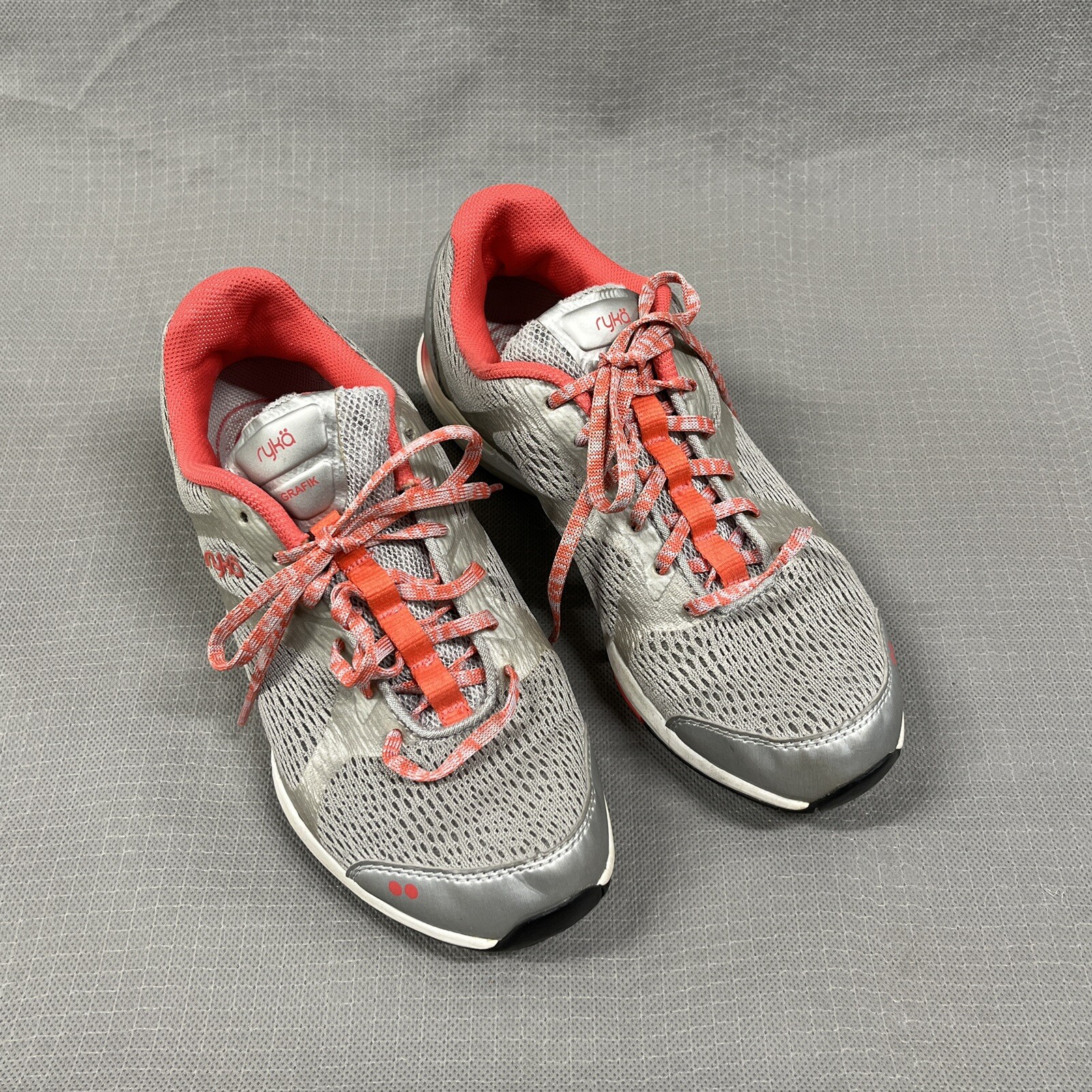 Ryka Sneakers Womens 7 Gray Lace Up Grafix Running Shoes Work Out ...