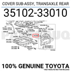3510233010 Genuine Toyota COVER SUB-ASSY, TRANSAXLE REAR 35102-33010 | eBay