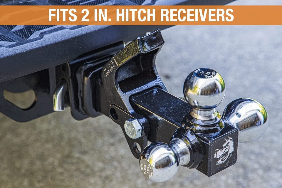 Black Tri Ball Hitch with Pintle Hook Versatile Towing System 10000 lb ...