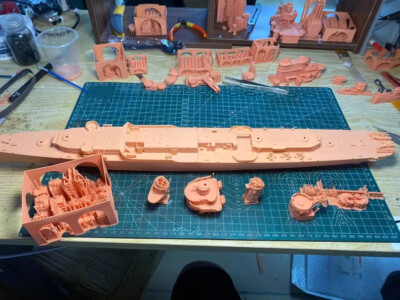 3D Printed 1/200 U.S. Navy Fletcher-class Destroyer Unpainted Model Kit ...