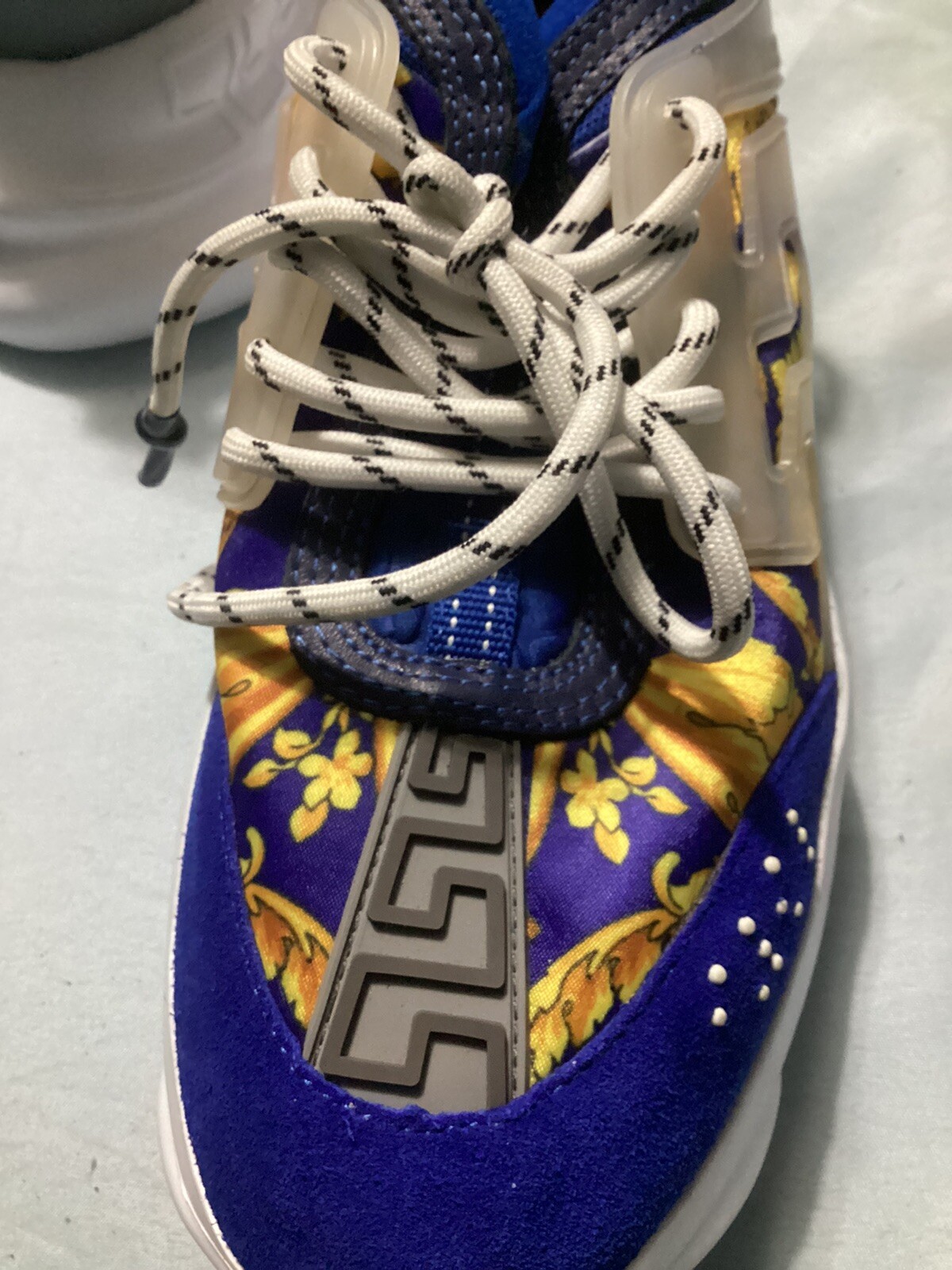 Versace Baroque Chain Reaction Bluette Gold Men Size… - Gem