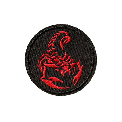 Red Scorpion Embroidered Iron On Patch Red & Black Badge for Jackets ...