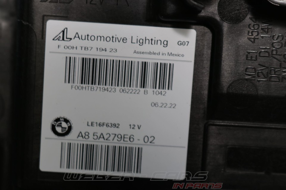 63119852952 LED Headlight AHL Right Complete New OEM BMW X7 G07 ALPINA ...