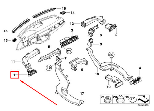 NEW BMW 3 COUPE E92 LEFT DASHBOARD AIR VENT 9130461 64229130461 ...