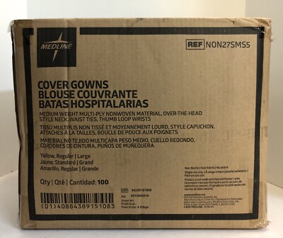 Medline Cover Gowns Multi-Ply Nonwoven Over-The-Head - N0N27SMS5 | eBay