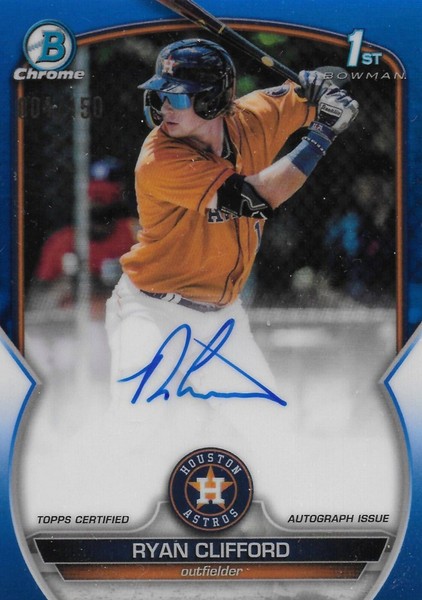 2023 Bowman - Chrome Prospect Autographs Blue Refractor #CPA-RC Ryan ...
