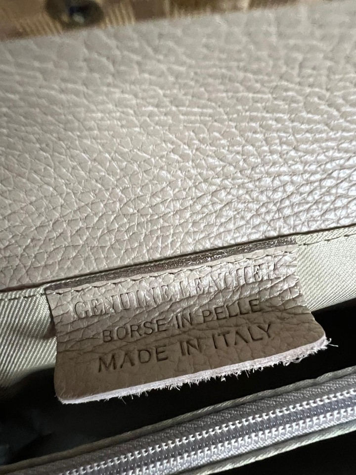 Borsa Mary pochette e tracolla colore beige vera pelle bambù cerimonia ...