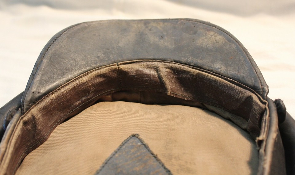 ORIGINAL NKVD OGPU CHEKA SOVIET PARTISAN WW2 LEATHER VISOR CAP HAT WITH ...