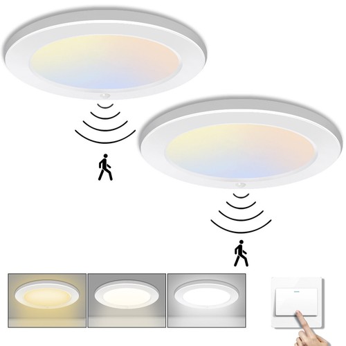 12W LED Ceiling Lights PIR Motion Sensor Dimmable Flush Mount Garage ...