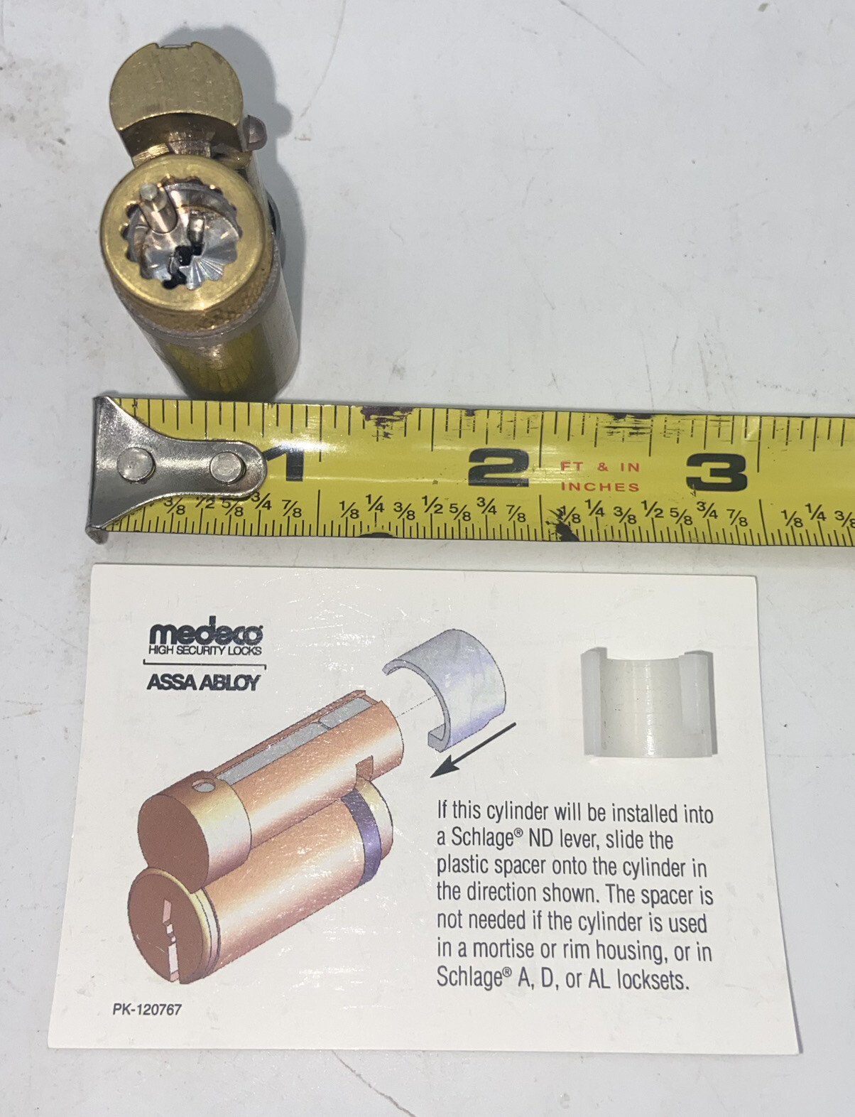 Medeco 1210 32K2201 26-8ES Cam CT IC Core Subassembled 6 Pin Satin ...