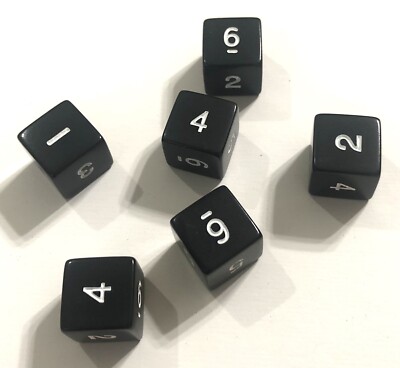 Dicecapades Board Game Replacement Part - Black Number Dice EUC | eBay