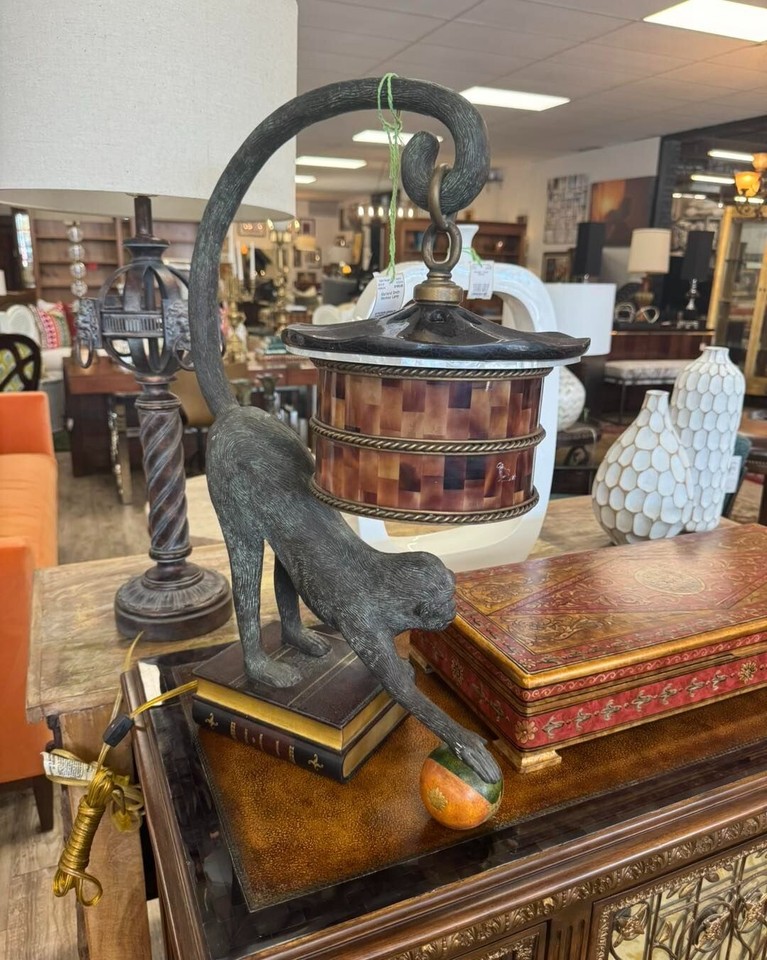 Maitland Smith Monkey Lamp - Young and Black Penshell Shade with Mother ...