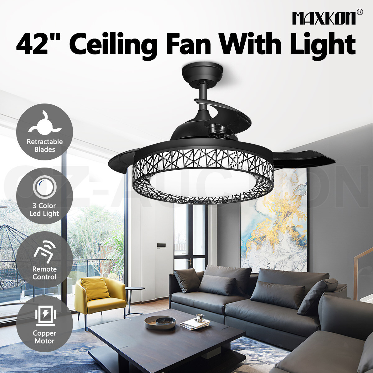 42 Inch Ceiling Fan With Led Light | Shelly Lighting