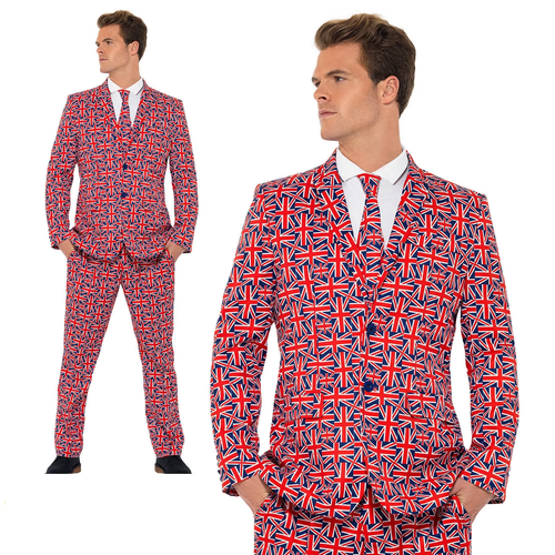Union Jack Suit Eurovision Olympics Mens suit GB Flag Fancy Dress ...