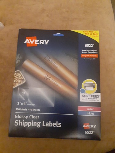 Avery 6522 2" x 4" Mailing Labels - Glossy Clear (10/SH, 10 SH/PKt) New ...