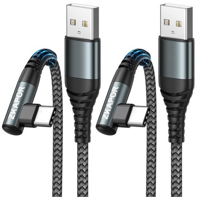 Robustes 2 Stück 2M USB Typ C Kabel - 90 Grad Winkel, Ideal für mobiles ...