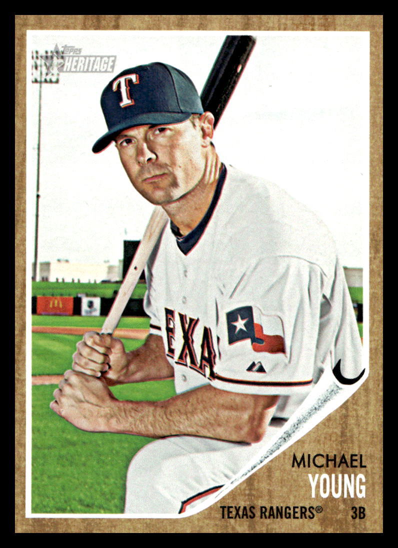 2011 Topps Heritage #411 Michael Young Texas Rangers | eBay