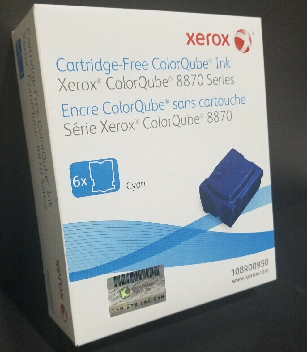 NEW GENUINE - XEROX 8870 8880 ColorQube Ink - CYAN 6-PACK 108R00950 ...
