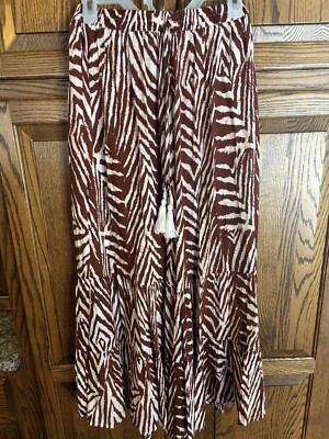 True Destinations Sz Med Resort Wear Wide Leg Flare Pants Bohemian ...