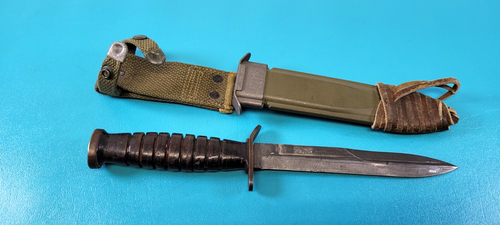 Rare WWII US Military K.I. Kinfolks M3 Fighting Knife Dagger + Scabbard ...