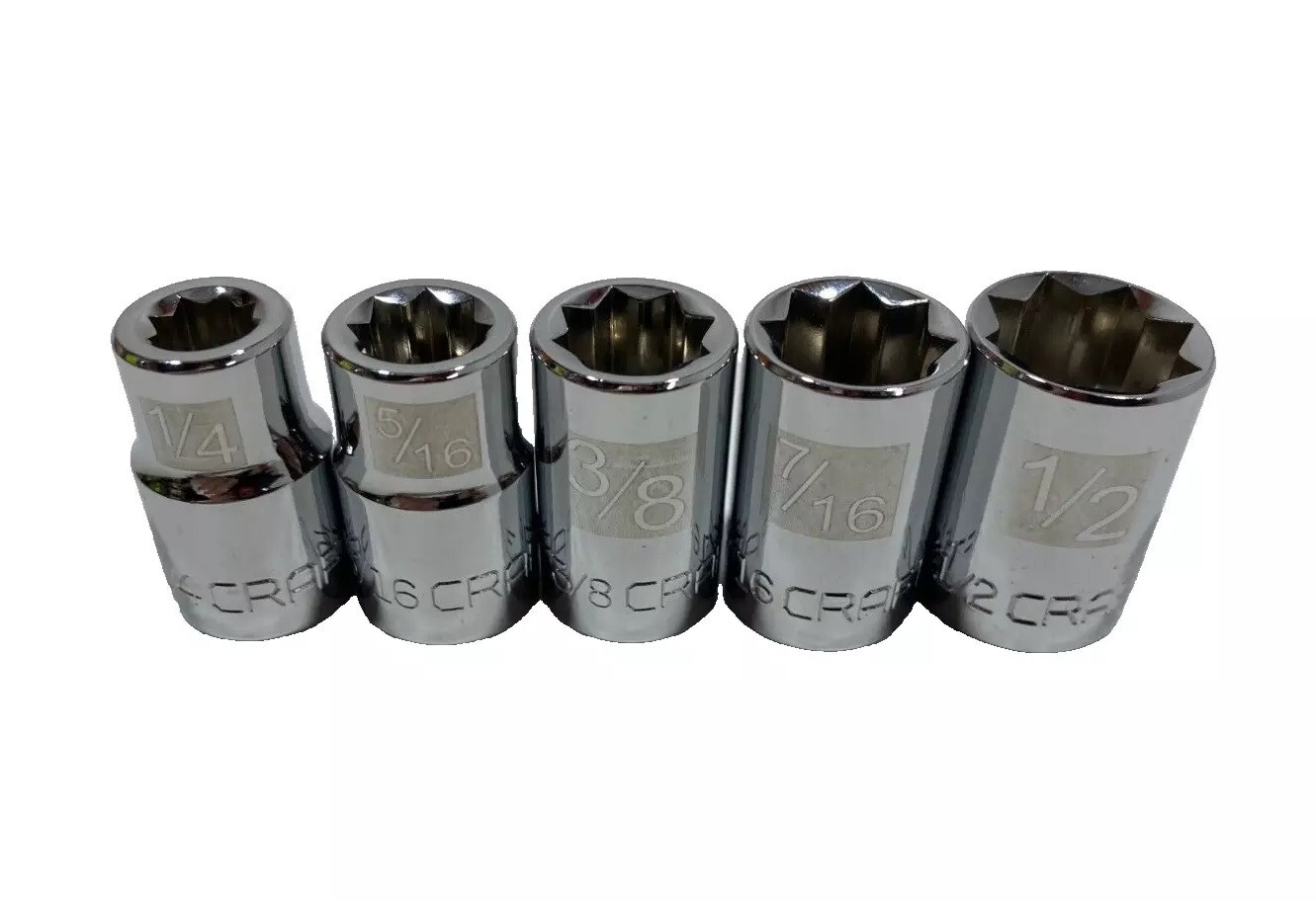New CRAFTSMAN 11 pc SAE Standard 3/8" & 1/2" Drive 8 Point Ez Read ...