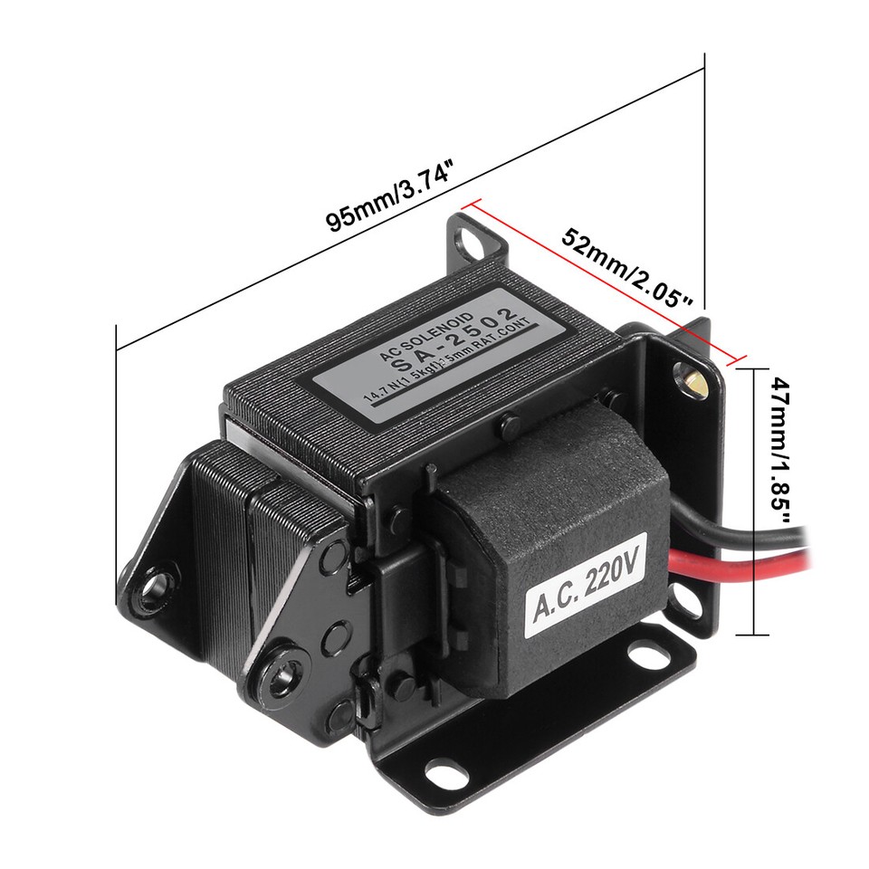 SA-2502 Pull Type AC Solenoid Electromagnet Traction 15N Push 50 Or 60 ...