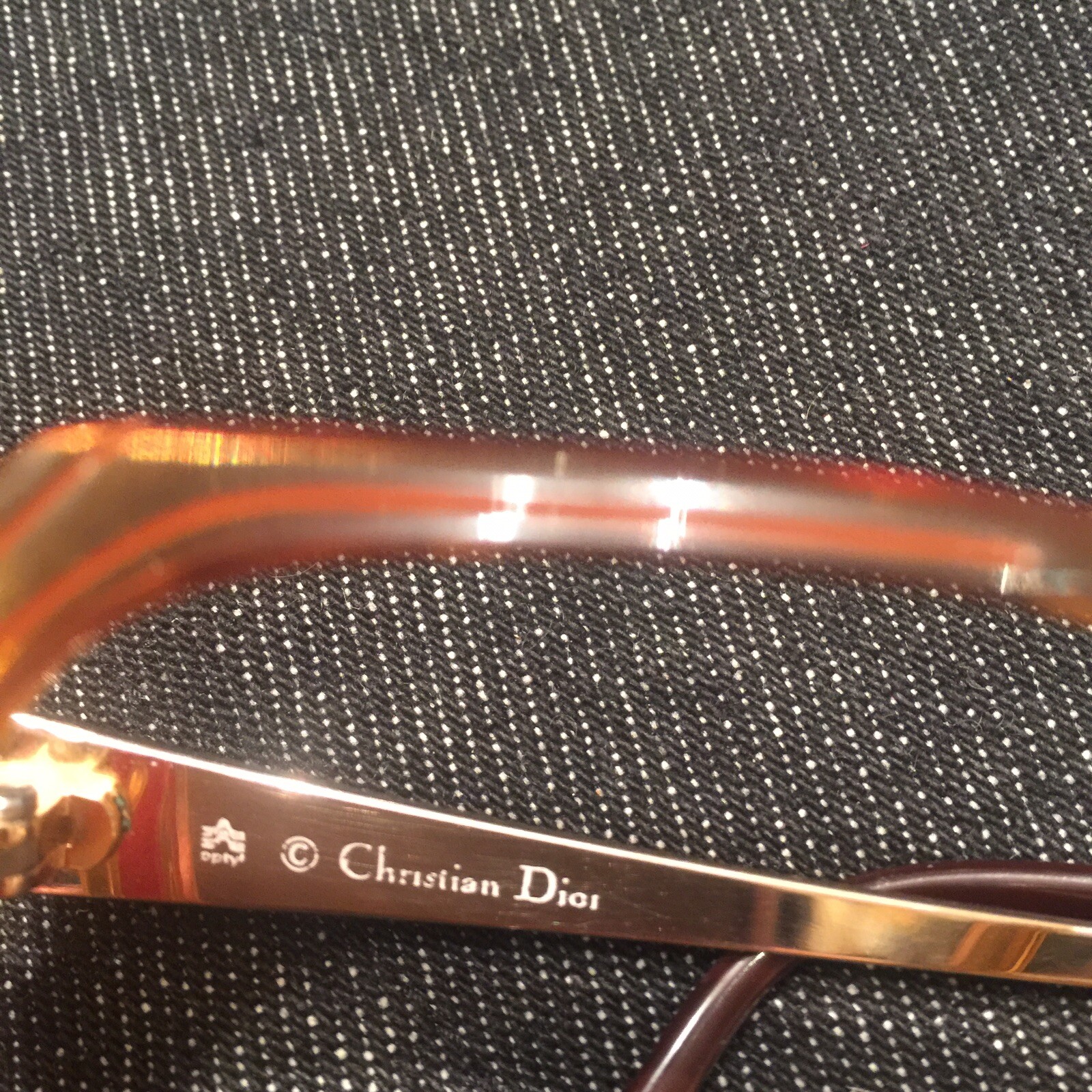 VTG CHRISTIAN DIOR CD Oversize Amber Cinnabar Gold tone Big Eye GLASSES ...