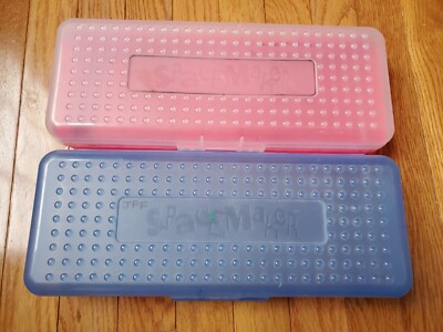 Lot 2 Newell Spacemaker Long Pencil Case/Art Box 13.5" Pink/Blue Made ...