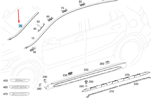 NEW MB GLA X156 FRONT WINDSHIELD RIGHT WATER DEFLECTOR A1566901800 ...