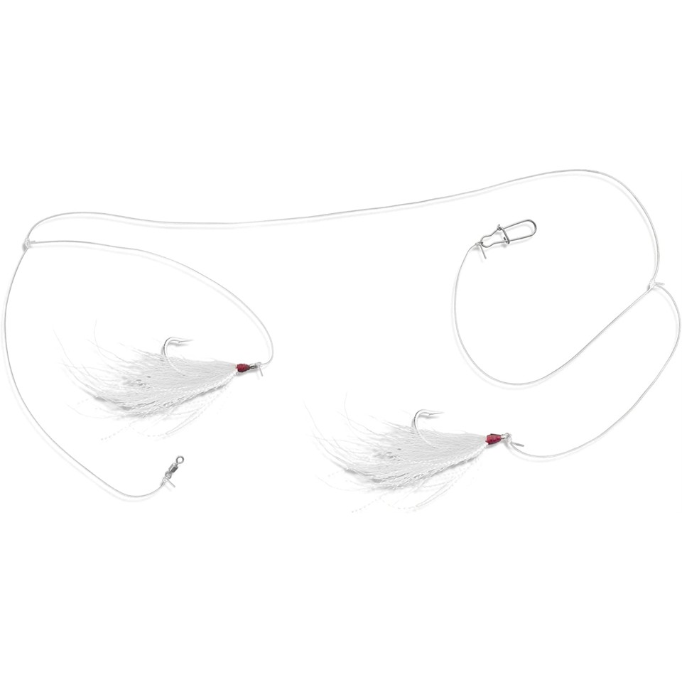 1 Pack White Fluke Flounder Hi/Lo Rig – Bucktail Teaser Hook | eBay