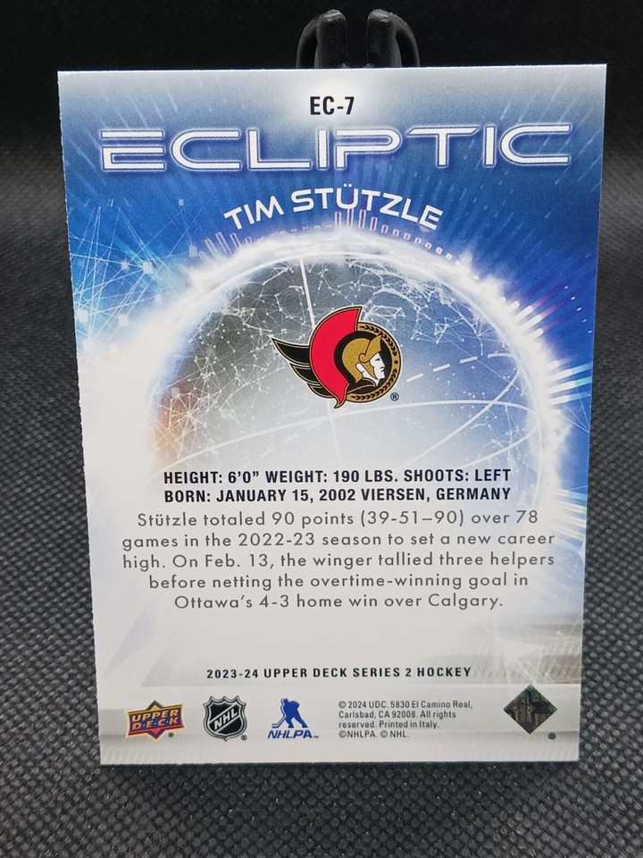 2023-24 Upper Deck Series Two Ecliptic Insert - Tim Stutzle #EC-7 Senators | eBay