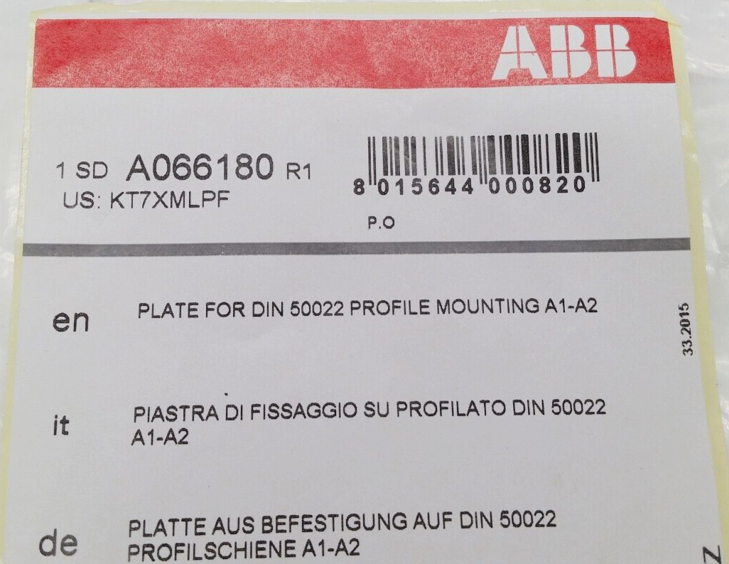 ABB KT7XMLPF Mech. Interlock Plate-Draw-Out | eBay
