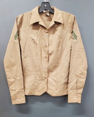 USMC Womens Khaki Long Sleeve Charlie Blouse Corporal Sz 8L L/S | eBay