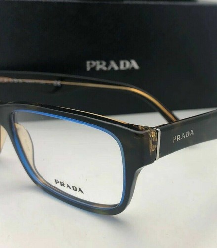 New PRADA Eyeglasses VPR 16M ZXH-1O1 55-16 Brown Tortoise & Blue Frames ...