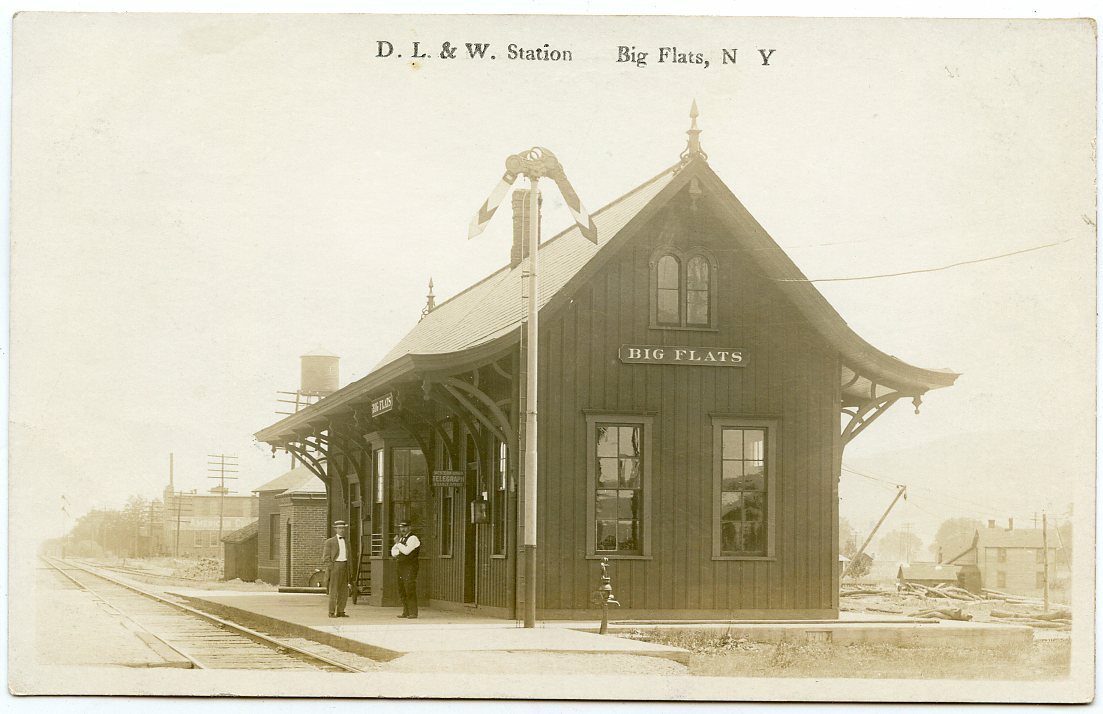 RPPC NY Big Flats DL&WRR Railroad Station Depot Chemung County | eBay