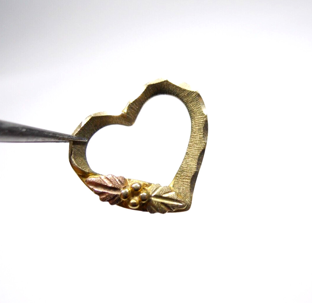 10k SOLID YELLOW GOLD OPEN LOVE HEART PENDANT CHARM F… - Gem