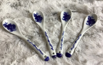4pc.Delft Blue & White 5" Ceramic spoons Dutch Tea Hors D’oeuvres ...