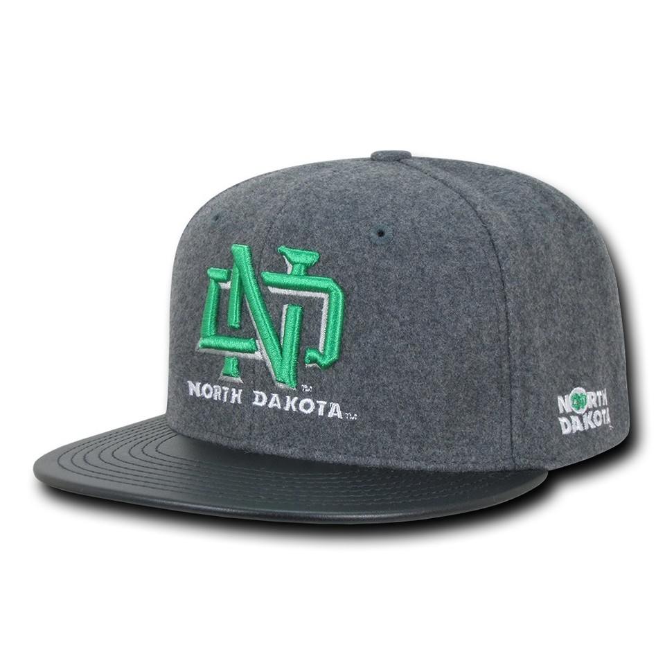 NCAA NDU North Dakota University Melton Vinyl Snapback Baseball Caps ...